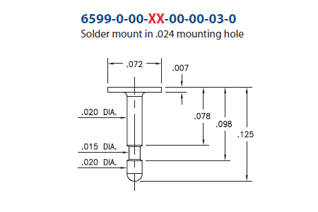 6599 Solder Mount PCB Pin | Mill-Max Mfg. Corp.