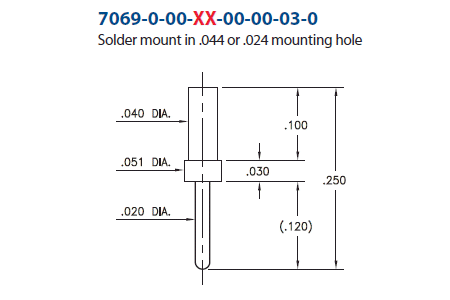 7069 Solder Mount PCB Pin | Mill-Max Mfg. Corp.