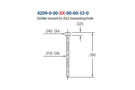 4209-0-00-15-00-00-33-0 - Nail Head Pin | Mill-Max Mfg. Corp.