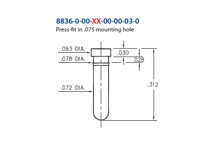 8836 - Pin | Mill-Max Mfg. Corp.