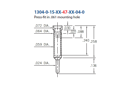 1304 - Receptacle | Mill-Max Mfg. Corp.