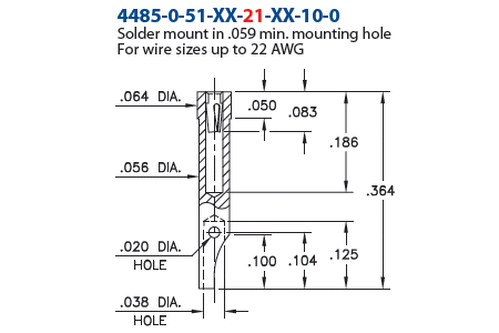 4485-0-51-15-21-27-10-0 - Solder Cup Receptacle | Mill-Max Mfg. Corp.