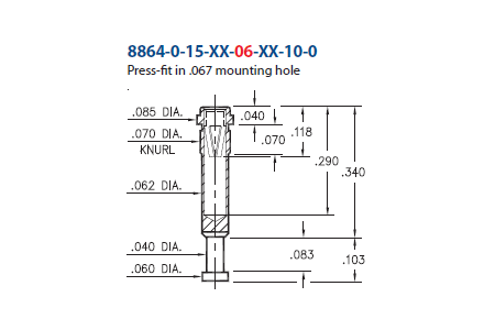 8864 - Receptacle | Mill-Max Mfg. Corp.