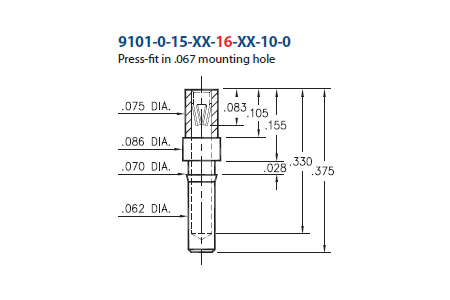 9101 - Receptacle | Mill-Max Mfg. Corp.