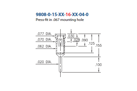 9808 - Receptacle | Mill-Max Mfg. Corp.